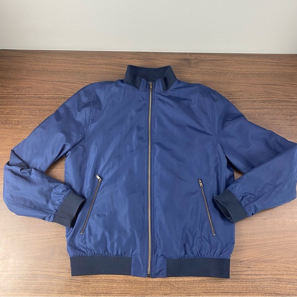 Zara | Jackets & Coats | Zara Man Blue Satin Jacket Mens Sz L | Poshmark